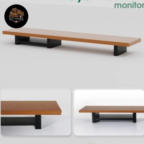 Jual Monitor stand kayu mahoni tatakan meja kerja tatakan monitor ...