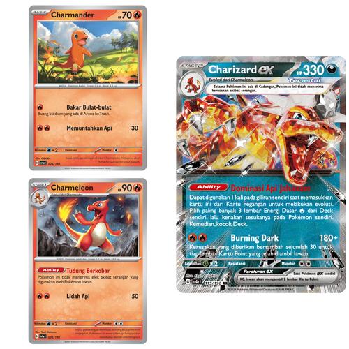 Jual Pokemon TCG Indonesia - Charmander, Charmeleon, Charizard EX sv4a ...