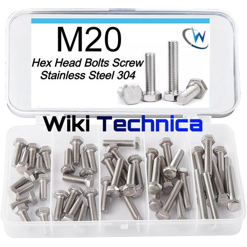 Jual BAUT HEX STAINLESS 304 M20 FULL DRAT DIM 20 MM PITCH 2.5 MM KUNCI ...