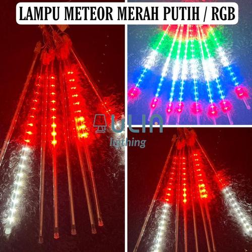 Jual LAMPU HUJAN METEOR MERAH PUTIH RGB SPECIAL 17 AGUSTUS LED JATUH 8 ...
