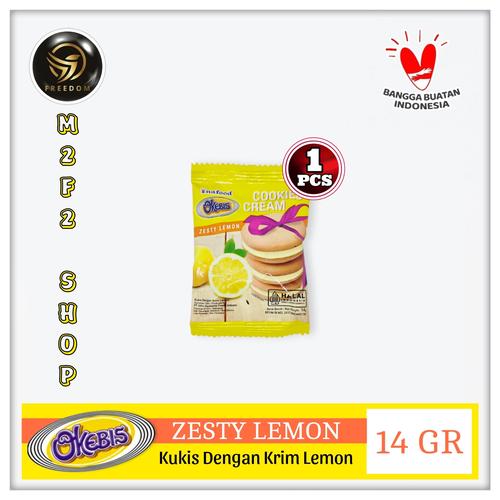 Jual Okebis Cookies Cream Zesty Lemon | Kukis Jeruk Sachet - 14 gr ...