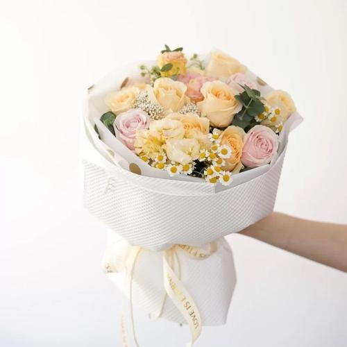 Jual Korean pink mix peach bouquet bucket buket bunga segar fresh ...