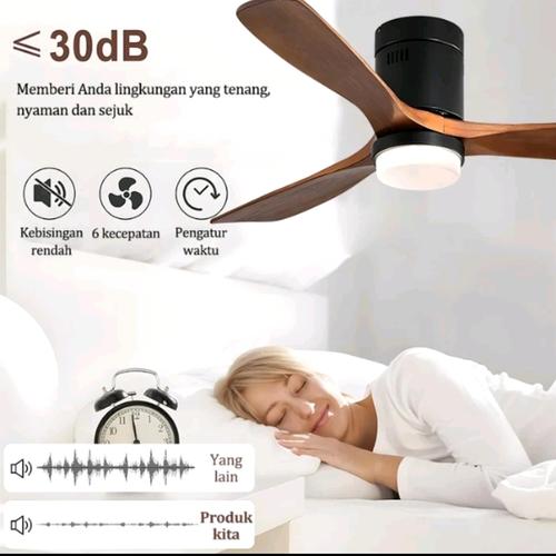 Promo Lampu gantung kipas angin modern kayu minimalis hias ruang tamu ...