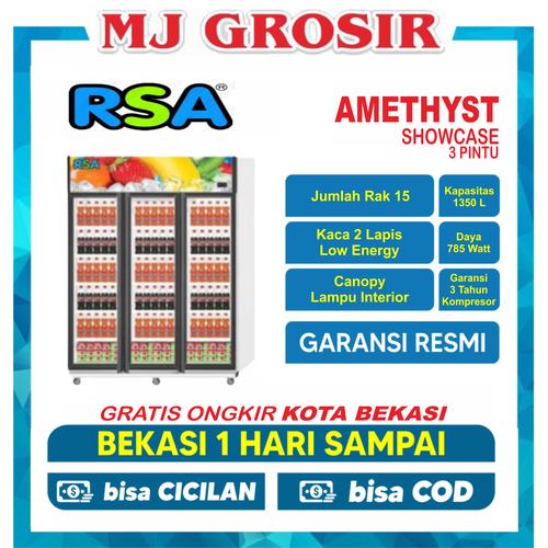 Jual SHOWCASE RSA AMETHYST DISPLAY COOLER KULKAS MINUMAN TIGA PINTU ...