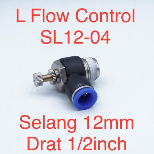 Jual SL12-04 Elbow Fitting L Flow Control Speed Valve Selang 12mm Drat ...