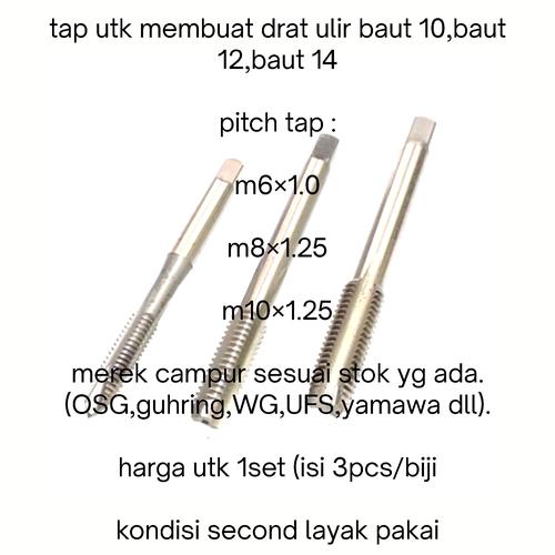 Jual Tap Set Baut Kunci 10 12 14. M6 M8 M10 OSG.UFS.YAMAWA - Jakarta Timur - Perkakasstore99 ...