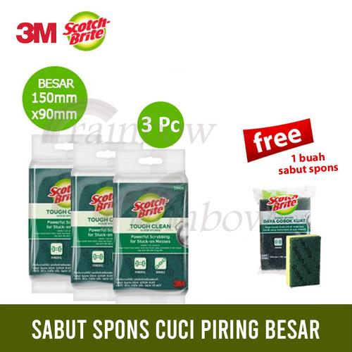 Jual 3M Scotch Brite Sabut Spons Cuci Piring Premium Hijau Heavy Duty ...