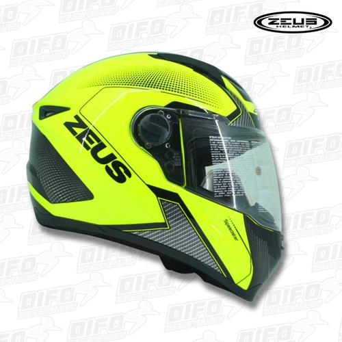 Jual ZEUS ZS811 FLOU YELLOW AL6 BLACK | ZS-811 | HELM MOTOR FULL FACE ...