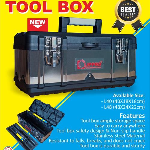 Jual LIPPRO Toolbox 19 Inch Stainless Besi Plastik PVC 19" (48x24x22cm ...