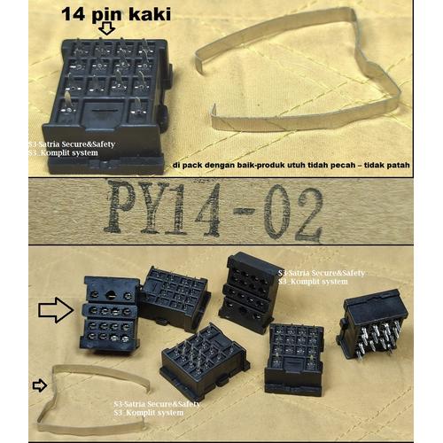 Jual PY14-02 14 pin kaki Socket PY14 02 relay soket MY4N rilai 14kaki ...