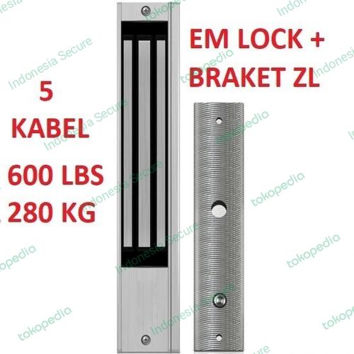 Jual EM LOCK + BRACKET LZ 280KG 600LBS / MAGNETIC DOOR LOCK 280KG ...
