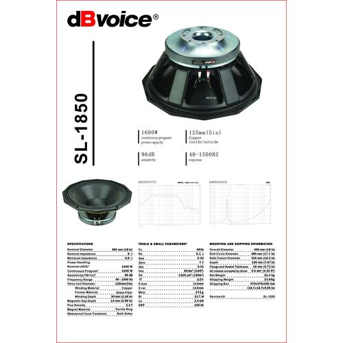 Jual Speaker Component dBVoice SL 1850 Original 18 inch Komponen SL1850 ...