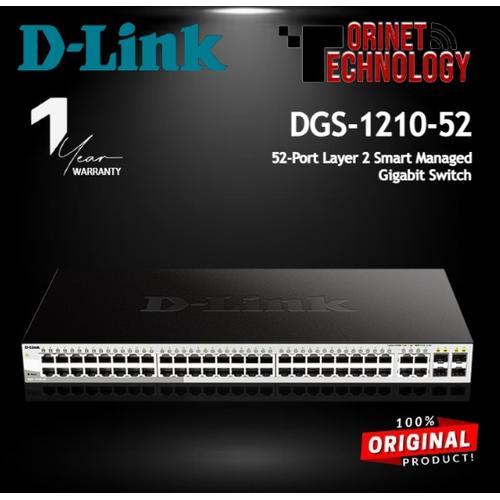 Jual DLINK DGS-1210-52 52-Port Layer 2 Smart Managed Gigabit Switch ...