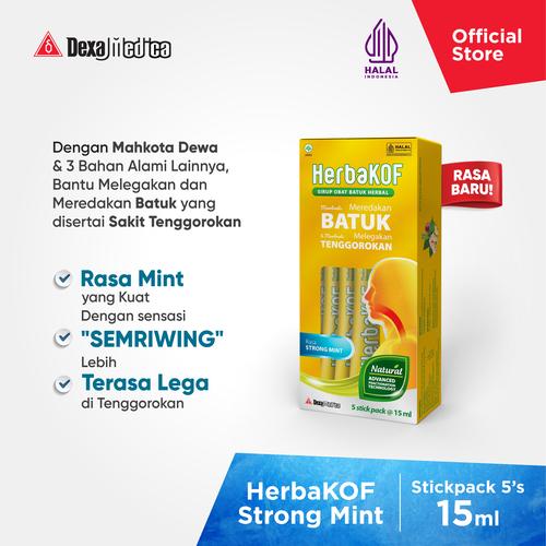 Promo HerbaKOF Sirup Obat Batuk Herbal Rasa Strong Mint Stickpack 15ml ...