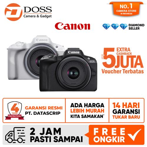 Promo Canon EOS R50 kit 18-45mm Mirrorless Camera EOS R 50 18-45 mm - White Cicil 0% 3x ...