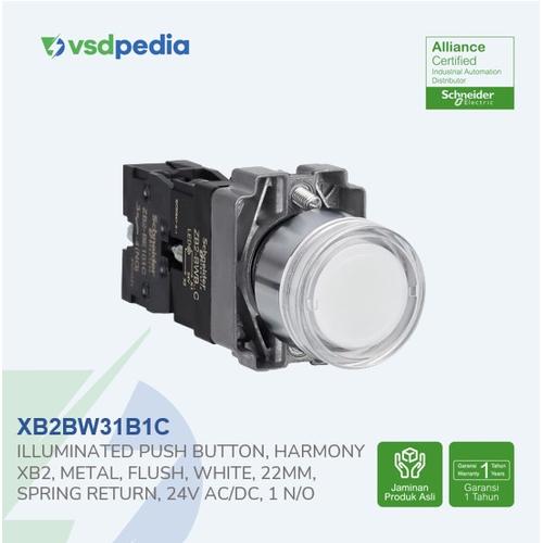 Promo SCHNEIDER ILLUMINATED PUSH BUTTON XB2 WHITE 24V AC/DC XB2BW31B1C - Jakarta Timur ...