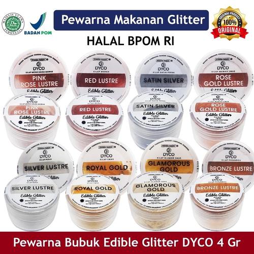 Jual BPOM HALAL Pewarna Makanan Minuman Kue Bubuk DYCO Edible Glitter ...