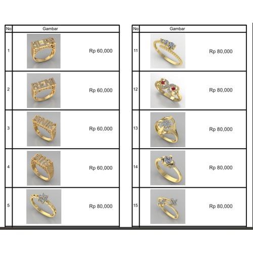 Jual 48 Model Design Perhiasan Emas File STL Gold Jewelry 3D Print ...