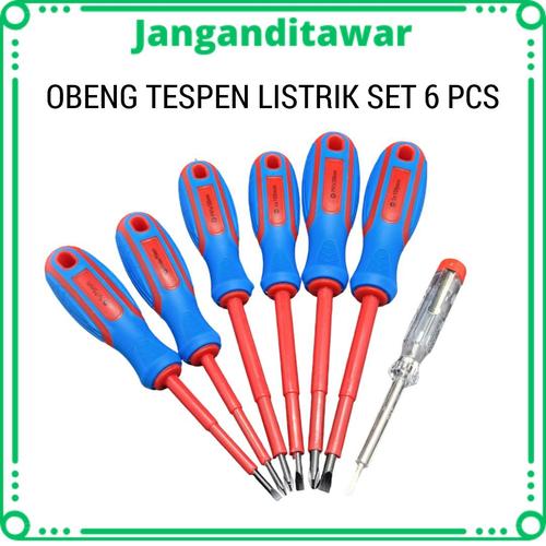 Jual Obeng Tester Listrik Set 7 pcs BELTER Obeng Plus Minus dan Tespen ...
