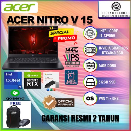 Jual ACER NITRO V 15 I9 13900H RTX4060 8GB/ 16GB 512GB W11+OHS 15.6FHD 144H - PAKET FULL - Kota ...