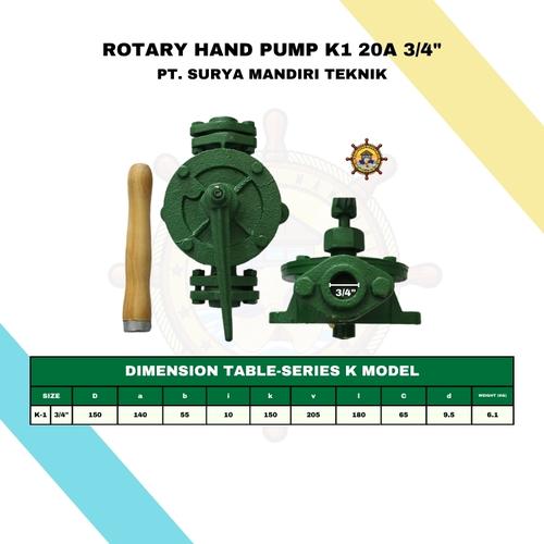 Jual POMPA SEMI ROTARY HAND PUMP K1 20A 3/4" - Kota Surabaya - PT SURYA ...