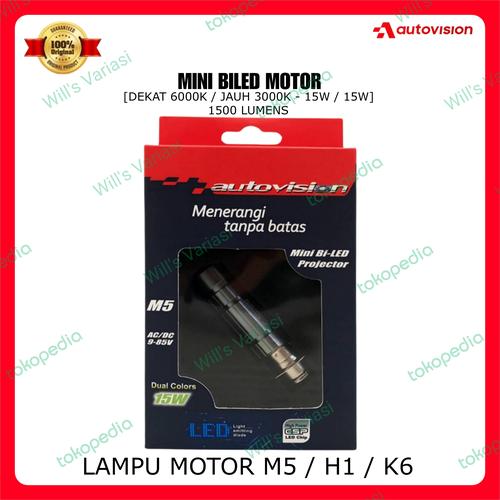 Jual Lampu Motor M5 / K1 / H6 2 Warna Autovision Mini BiLED Projector ...