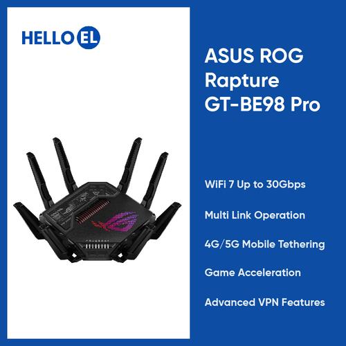 Jual ASUS ROG Rapture GT-BE98 PRO Quad Band WiFi 7 320MHz 30Gbps Router ...