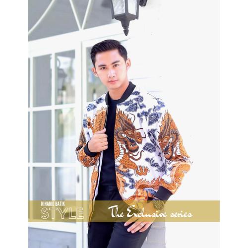 Jual Jaket batik pria Kinario jaket bomber batik kombinasi Naga Seto ...