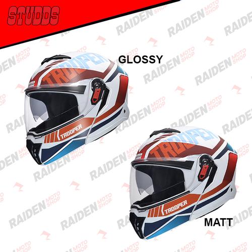 Jual STUDDS HELM TROOPER D1 WHITE N2 MODULAR HELMET - GLOSS N2 WHITE ...