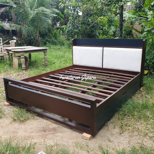 Jual Dipan Tempat Tidur 180x200 Minimalis Laci Kayu Jati Solid Custom ...