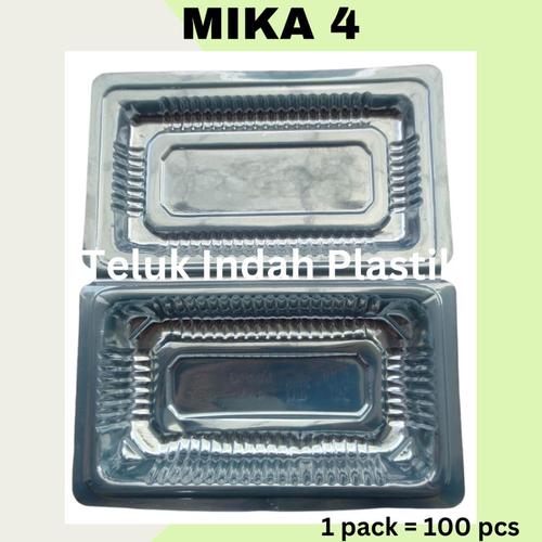 Jual (ISI 100) MIKA 4 BENING / MIKA TRAY KEMASAN KUE UKURAN 4 MAKANAN ...