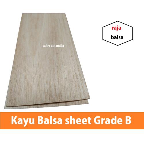 Jual Kayu balsa sheet 2mm x 10cm x 100 cm Grade B balsa maket kayu ...