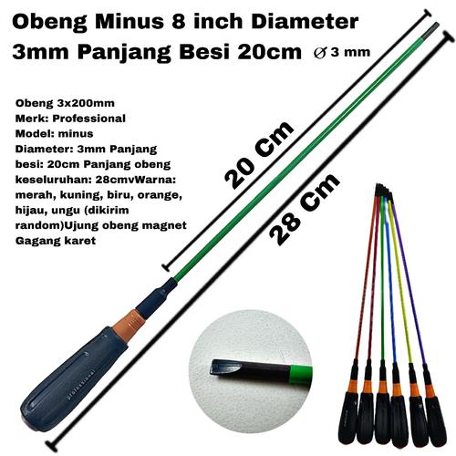 Jual Obeng Minus 8 inch Diameter 3mm Panjang Besi 20cm Magnet - Pakai ...