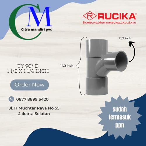 Jual Fitting PVC Rucika TY - Tee Y - LARGE RADIUS TEE 11/2 X 11/4 - D-LT 90 - Jakarta Selatan ...