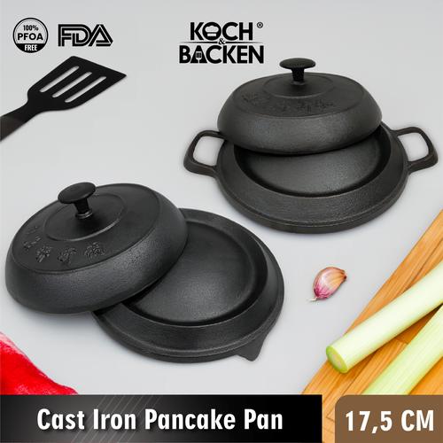 Promo KOCH&BACKEN Cast Iron Pancake Pan Double Handle 20cm+Lid-Anti ...