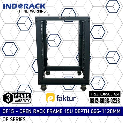Jual OF15 Open Frame Rack 15U Depth 666-1120mm INDORACK Rak Audio ...