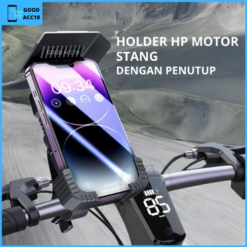 Promo HM33 Holder Handphone Motor Stang Dengan Penutup Universal ...