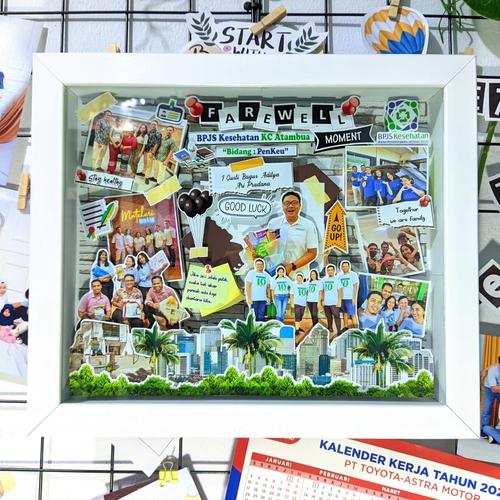 Jual Hadiah Farewell Kantor Foto 3D Scrapframe size 20x25cm (3 HARI ...