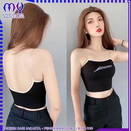 Promo Bra Tanktop Wanita Anti Selip 6966 Crop Top Backless Tali Bening - Hitam - Kab. Tangerang ...