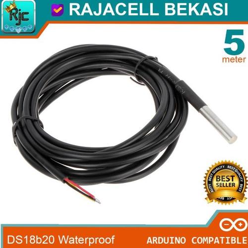 Jual Sensor DS18b20 Temperature Probe Waterproof Sensor Suhu Air 5M 3M ...