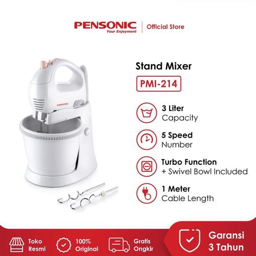Jual Pensonic Stand Mixer Pengocok Adonan Kue Dan Roti 5 Speed 200W Pmi ...