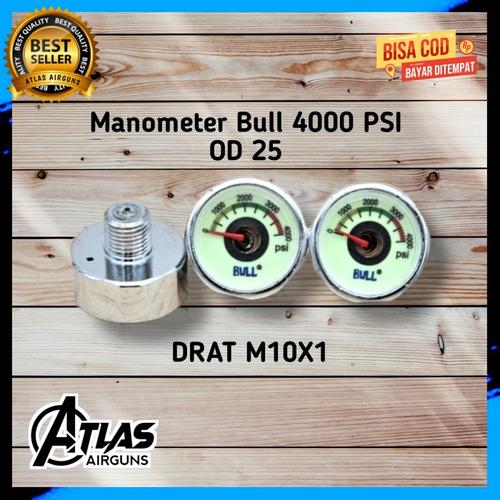 Jual Manometer 4000psi Bull OD 25 / manometer mano meter - Kab ...