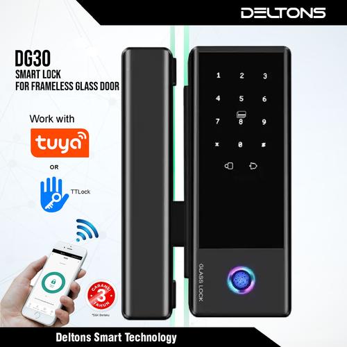 Promo Smart Door Lock Glass Door Fingerprint Door Lock Kaca Frameless ...