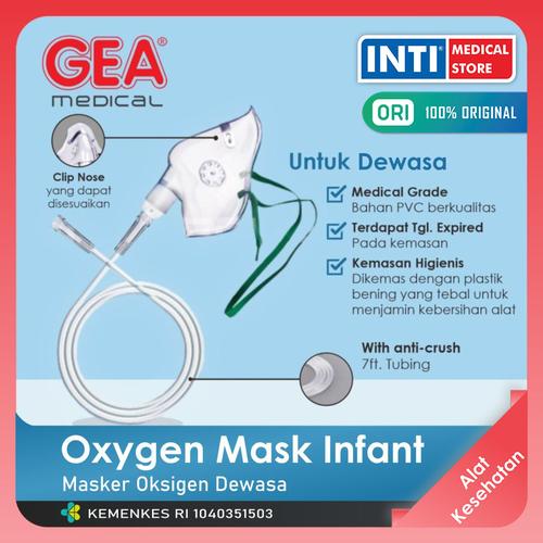 Jual GEA Medical | Oxygen Mask Adult (with tubing) | Masker Oksigen ...