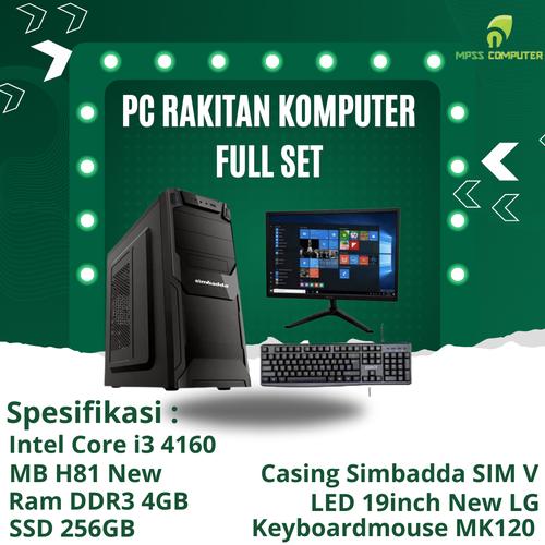 Jual Komputer Rakitan Full Set i3 4160 4GB 256GB LED 19inch LG Siap ...