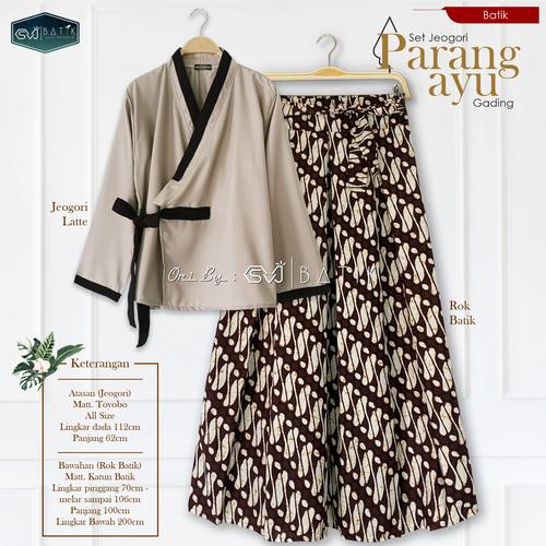 Jual One set wanita kekinian batik set rok hanbok cardigan elegant ...