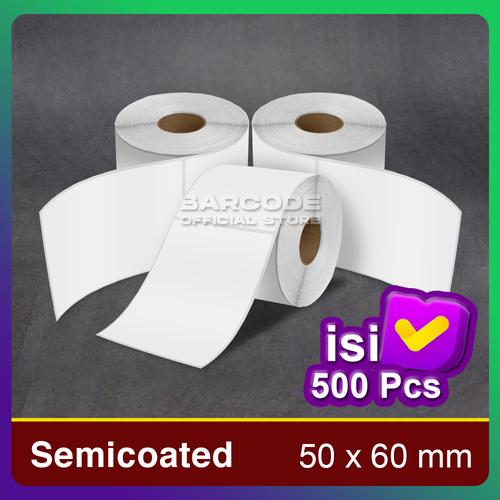 Jual Label Semicoat 50x60 Stiker Barcode 50 x 60 mm isi 500 Pcs 3 Roll ...