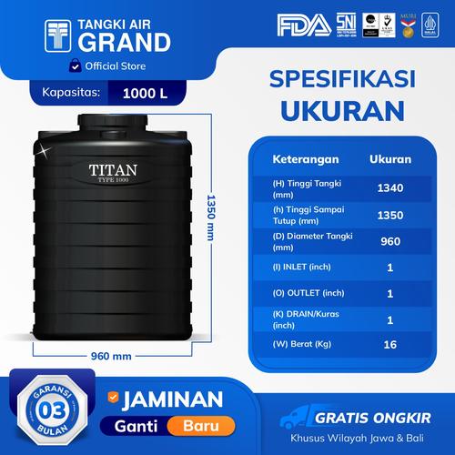 Promo Tangki Toren Tandon air Titan Blow 1000 L Tidak Berbau ...
