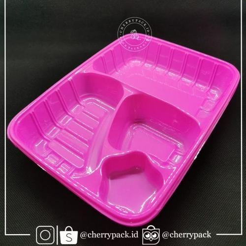 Jual Mika bento sekat 4 / Tray Bintang bahan HIPS tebal 0.30mm - merah ...