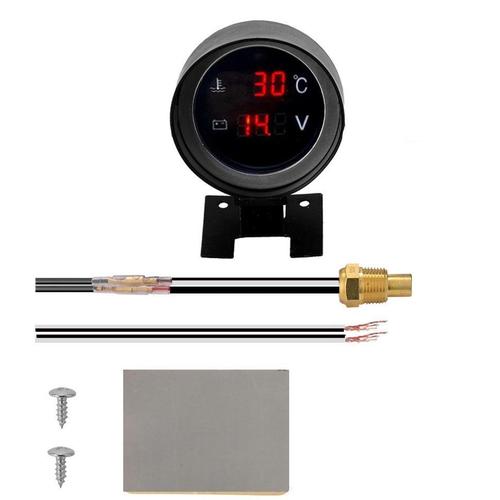 Jual 2 In 1 Sensor Suhu Air Digital Led Bulat Tegangan Volt Meter 12v ...